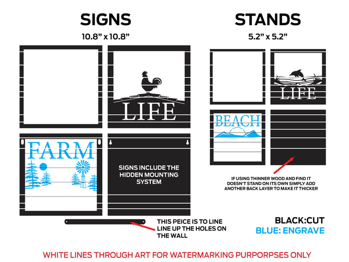 LIFE Signs and Stands - 18 Designs - Laser Ready File - All Lasers ...