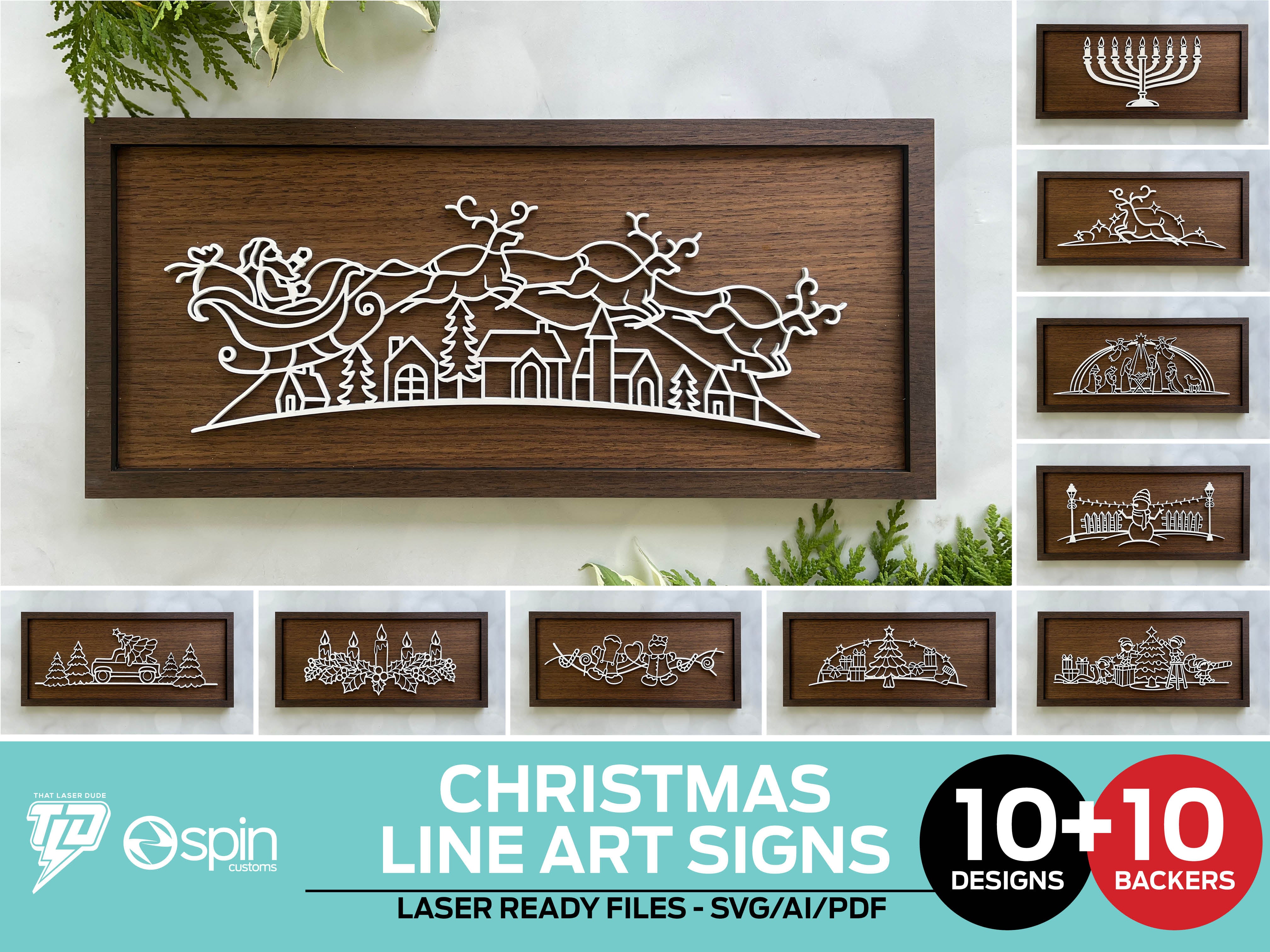 Chistmas Line Art Sign Bundle - 20 Designs – That Laser Dude